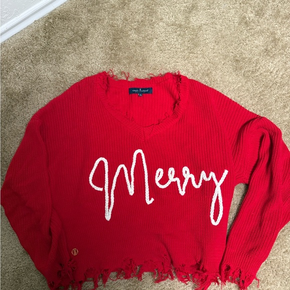 Simply Southern | Sweaters | Simply Southern Vibrant Red Knit Sweater ...